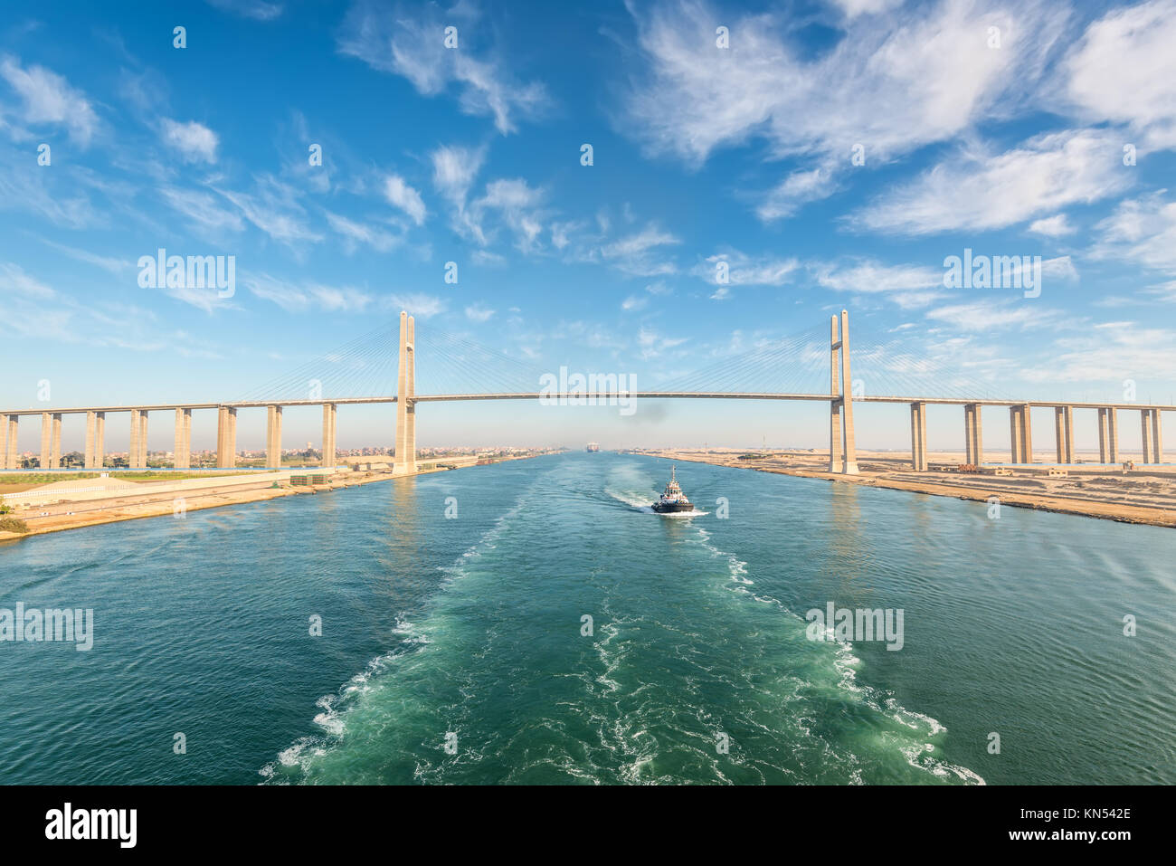 Mubarak peace bridge suez canal hi-res stock photography and images - Alamy
