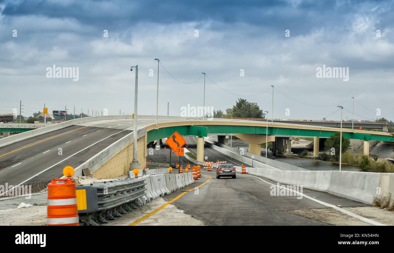 Interstate traffic in Miami junction Stock Photo - Alamy