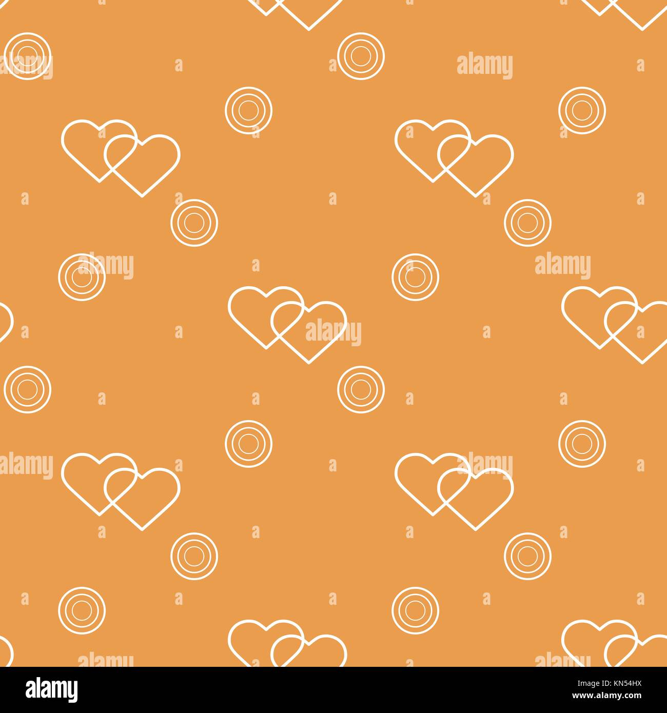 Seamless pattern with hearts and circles. Love theme. Design for banner ...