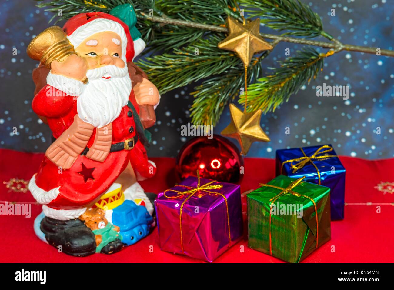 Santa Claus with gifts Stock Photo - Alamy