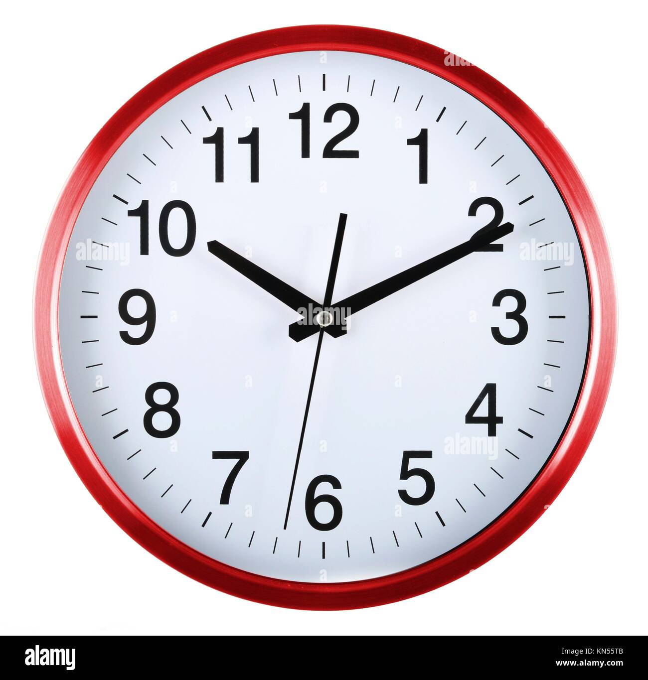 Wall clock isolated on white background. Ten past ten Stock Photo - Alamy