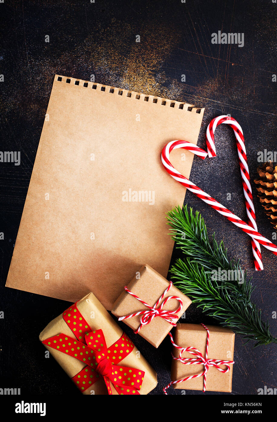 Piece of paper for christmas wishes, christmas background Stock Photo ...