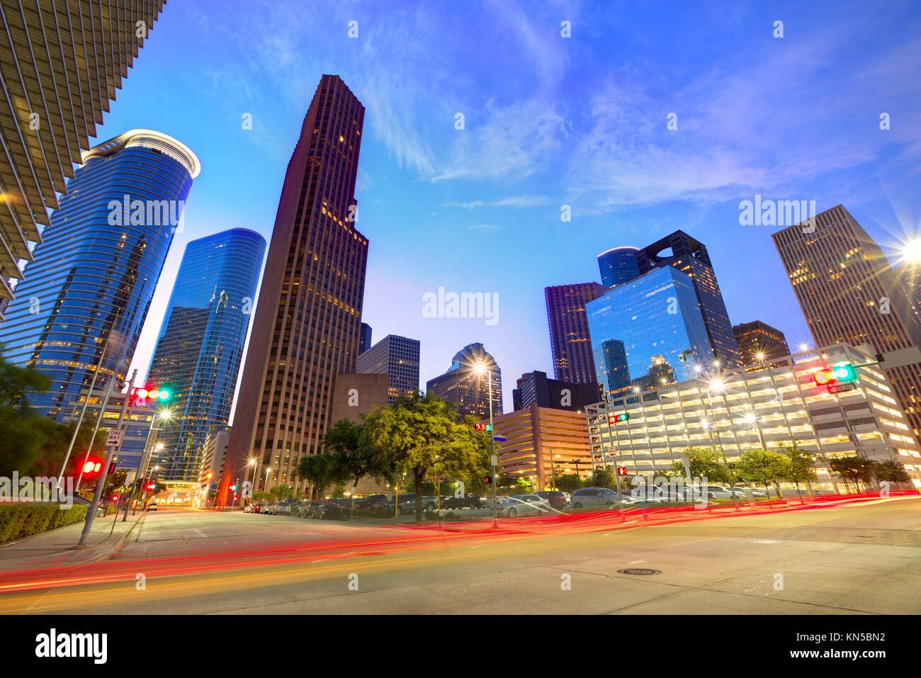Houston skyline sunrise hi-res stock photography and images - Alamy