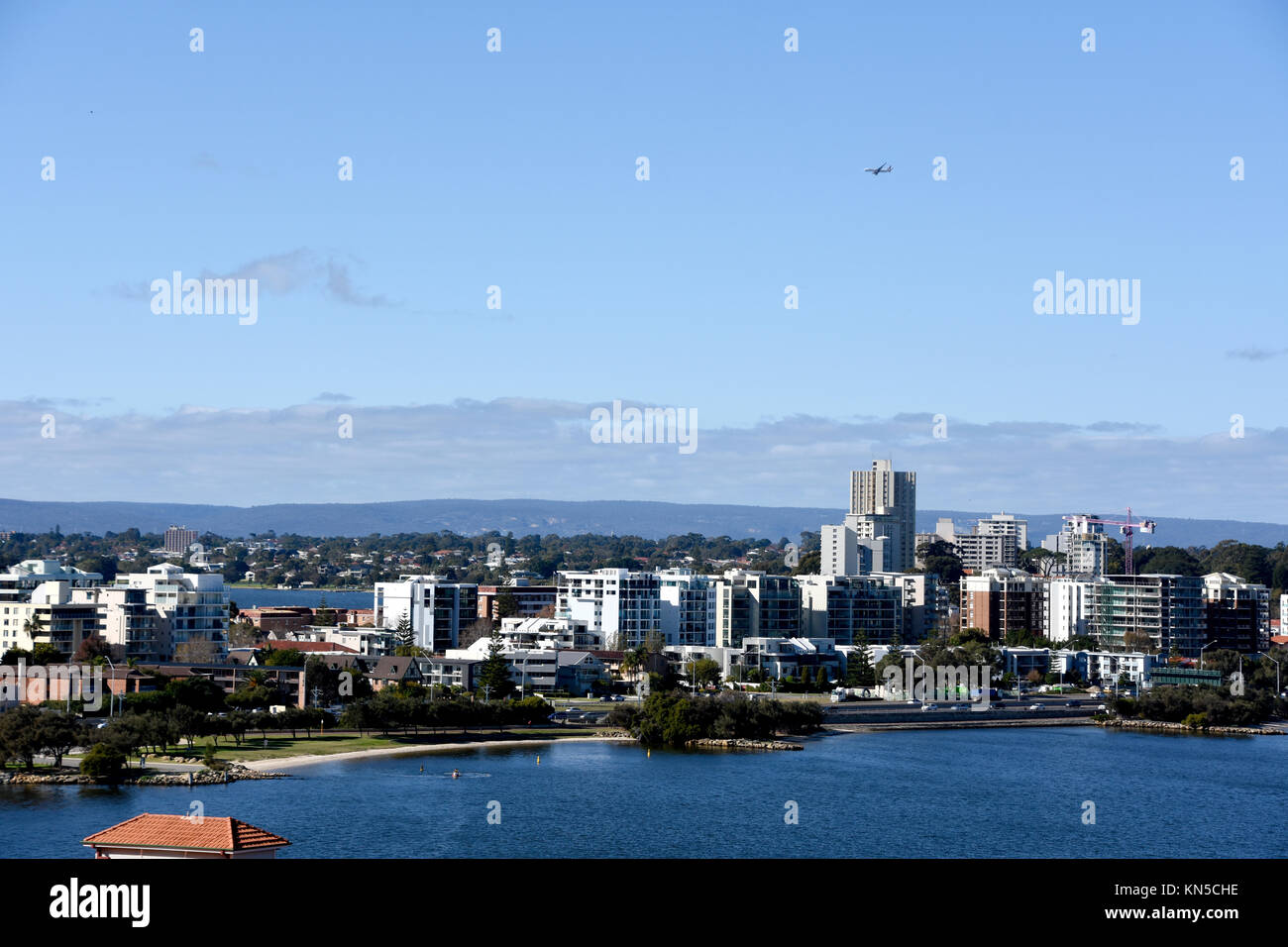 View of South Perth City from Kings Park and Botanical Gardnes with ...