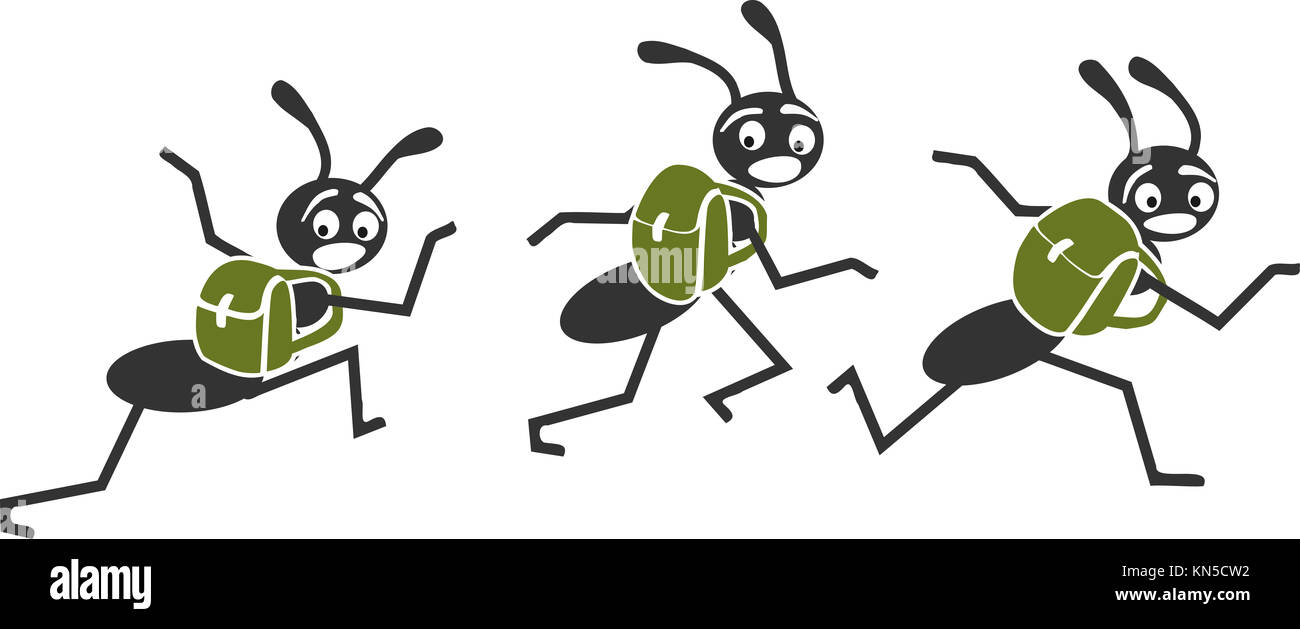 Ants run away because of an insecticide Stock Photo - Alamy
