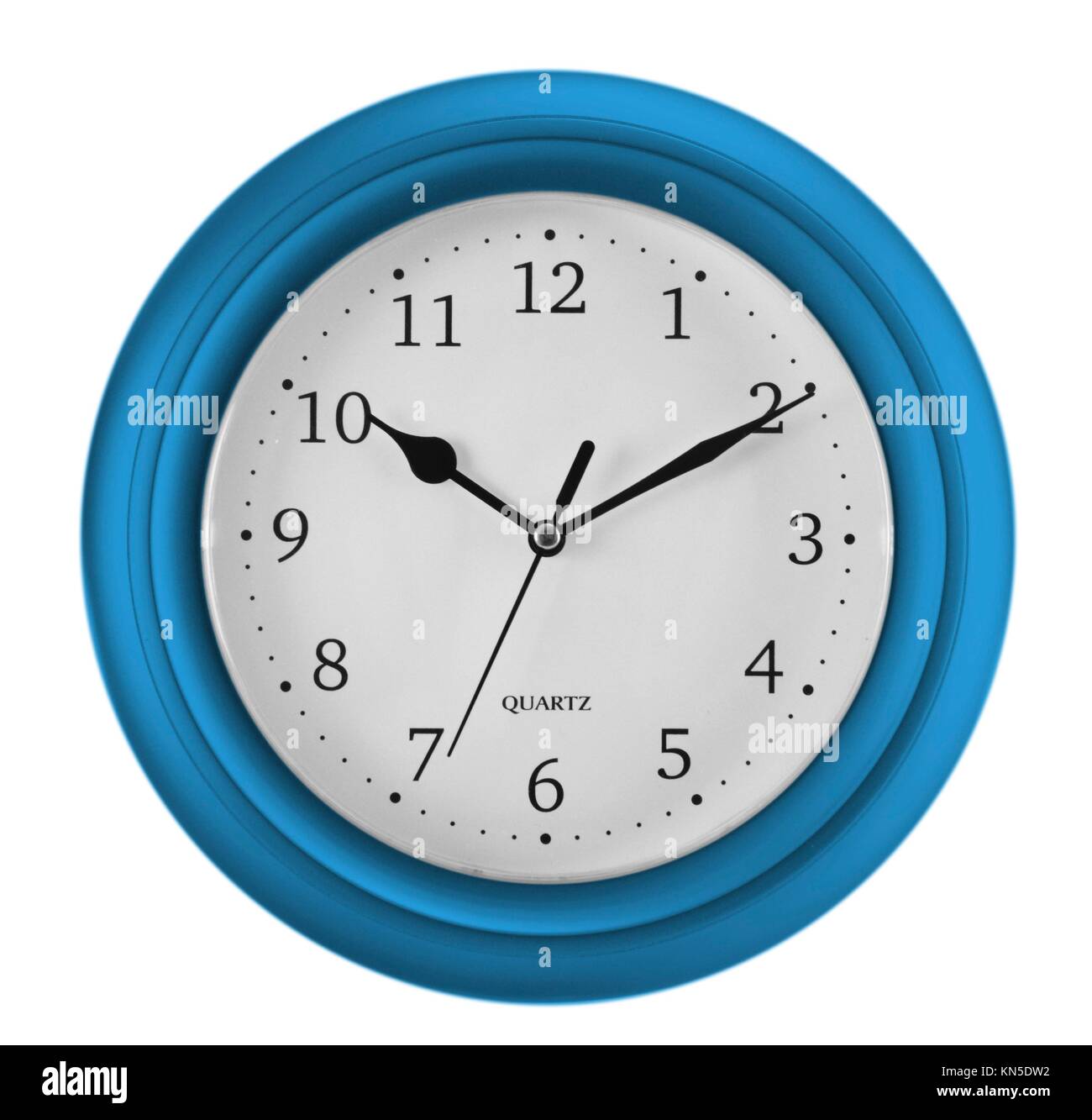 Wall clock isolated on white background. Ten past ten Stock Photo - Alamy