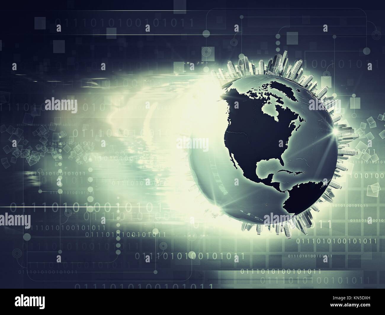 Global information network, abstract techno backgrounds Stock Photo - Alamy