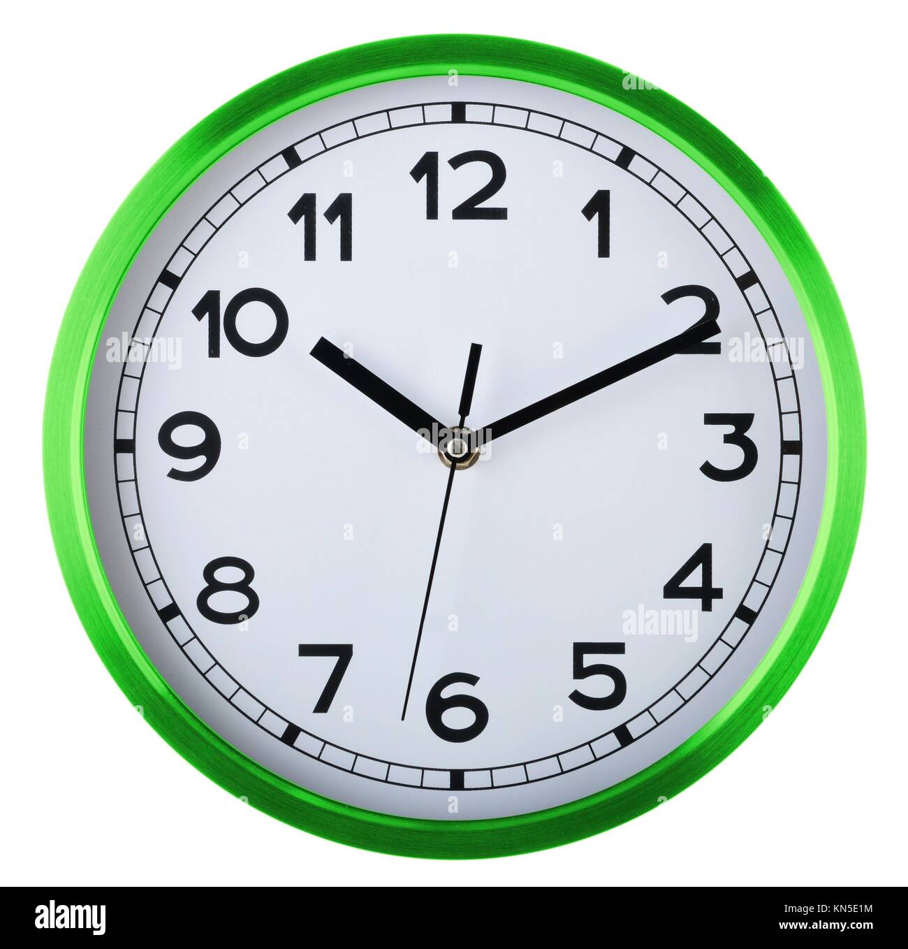 Wall clock isolated on white background. Ten past ten Stock Photo - Alamy
