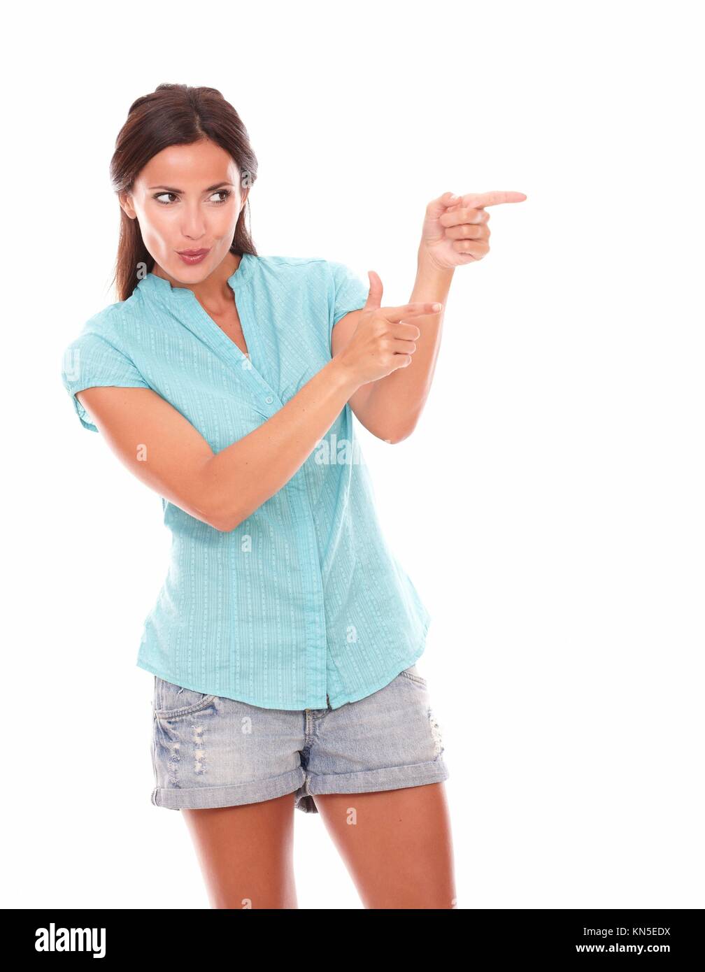 Finger pointing left hi-res stock photography and images - Alamy