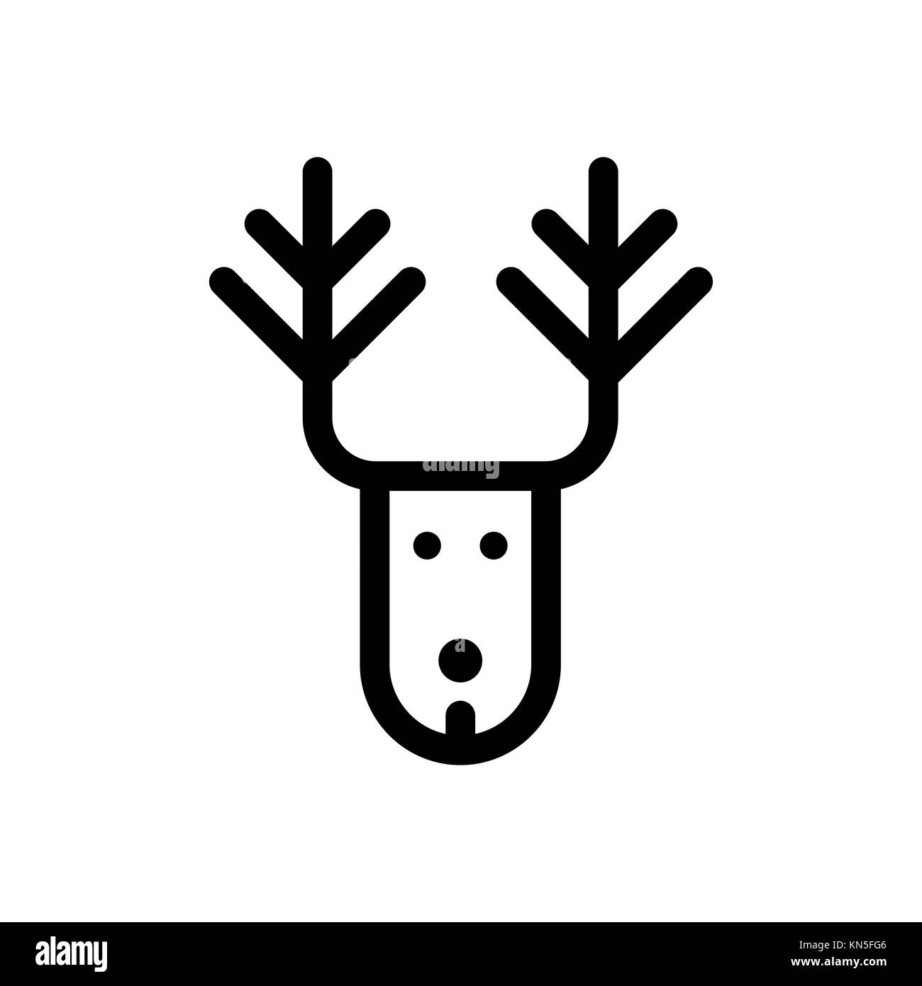 Christmas deer simple flat icon vector illustration Stock Vector Image ...