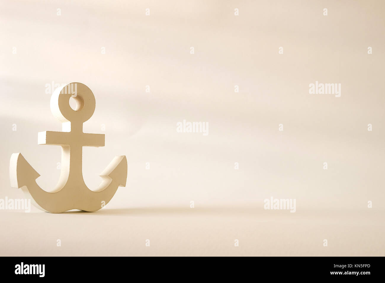 wooden anchor with decorative vintage style in empty background Stock ...