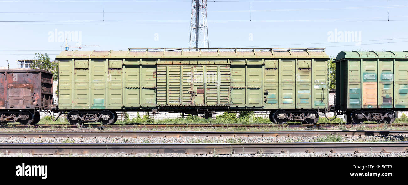 railway freight wagon Stock Photo - Alamy