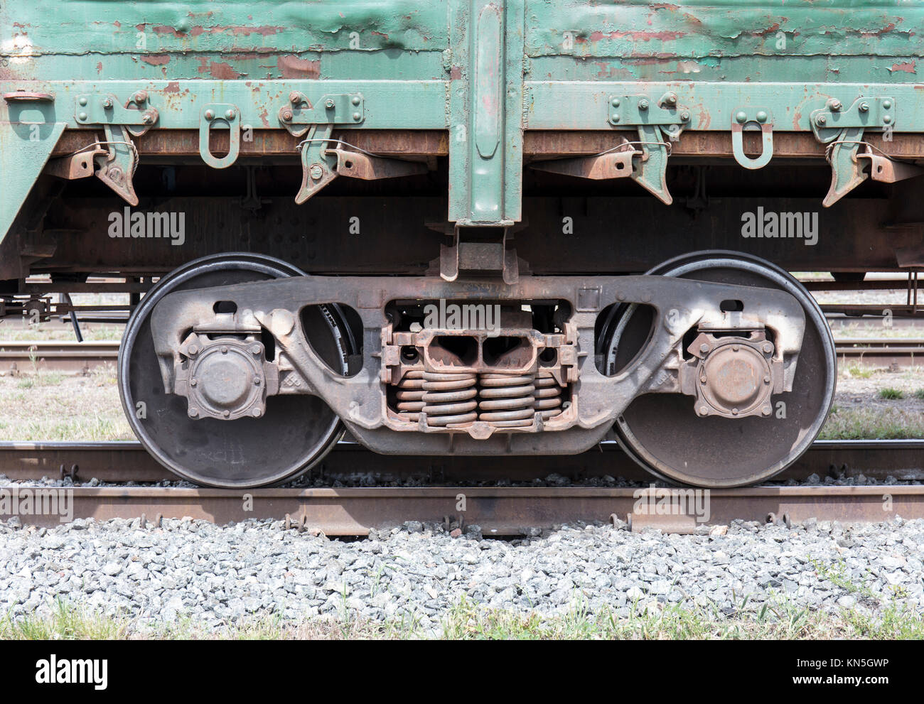 freight railcar wheels Stock Photo - Alamy