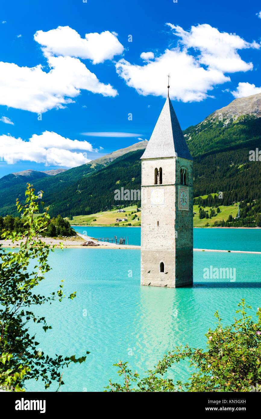 Sunken church tower in lake hi-res stock photography and images - Alamy