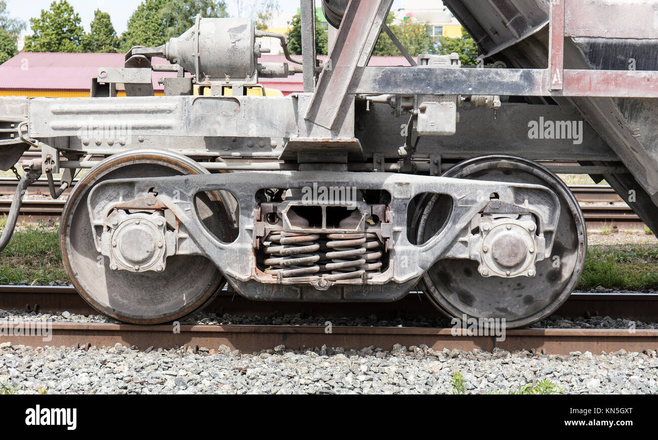 freight railcar wheels Stock Photo - Alamy