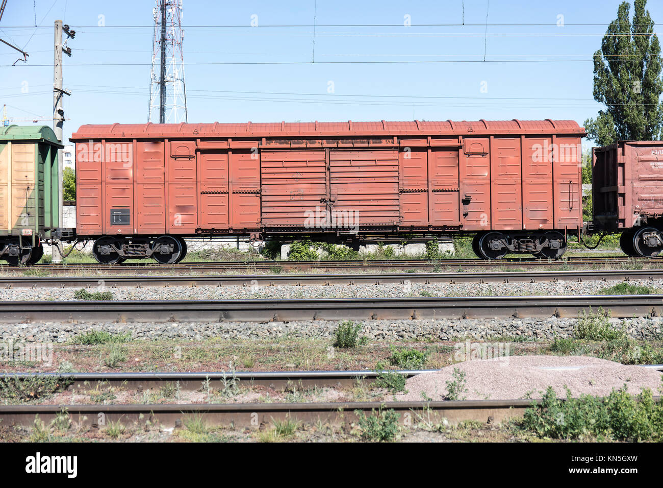 railway freight wagon Stock Photo - Alamy