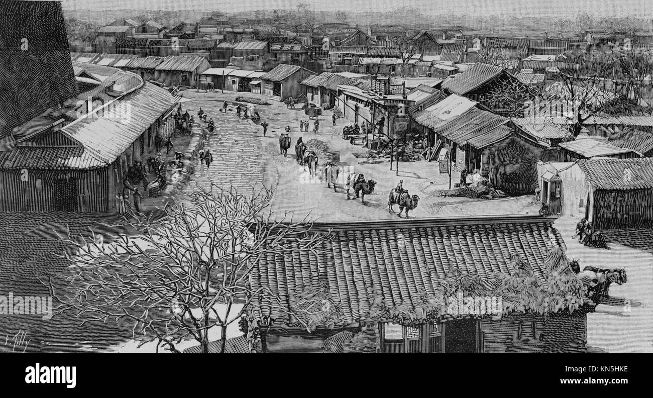 Beijing 1900, Chinese city viewed from the walls, Picture from the ...