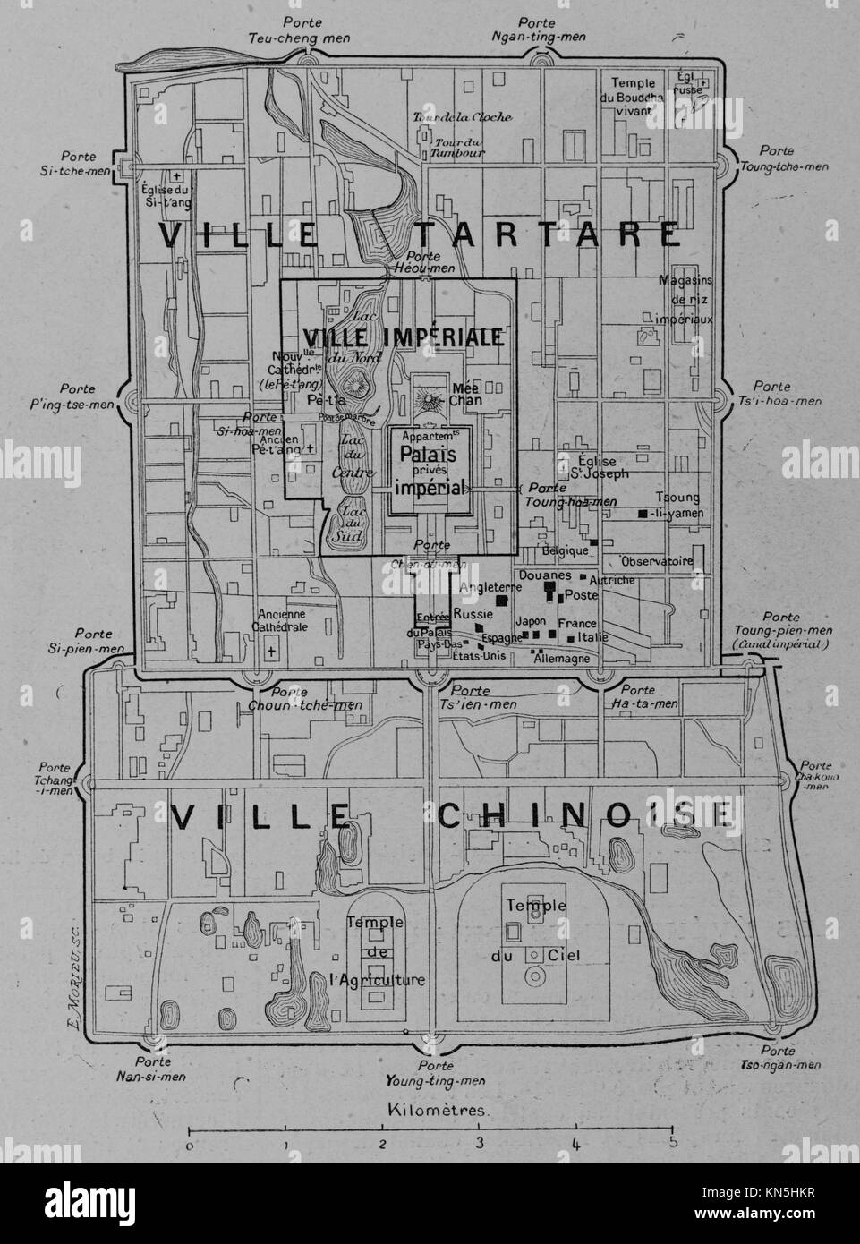 Beijing 1900, Map of the Chinese and Tatar city, Picture from the ...