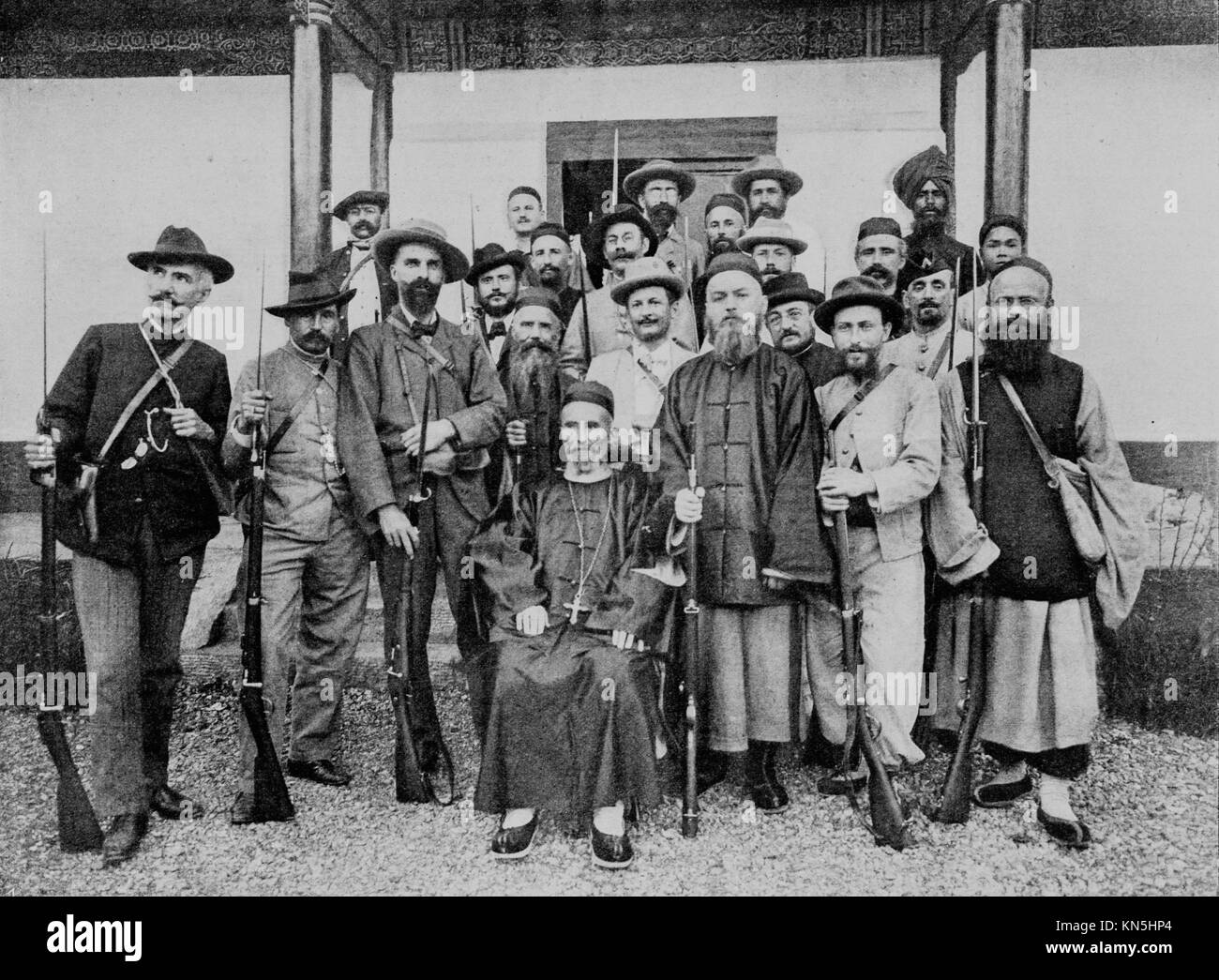 China 1900, French people under arms in the Yunnan, Picture from the ...