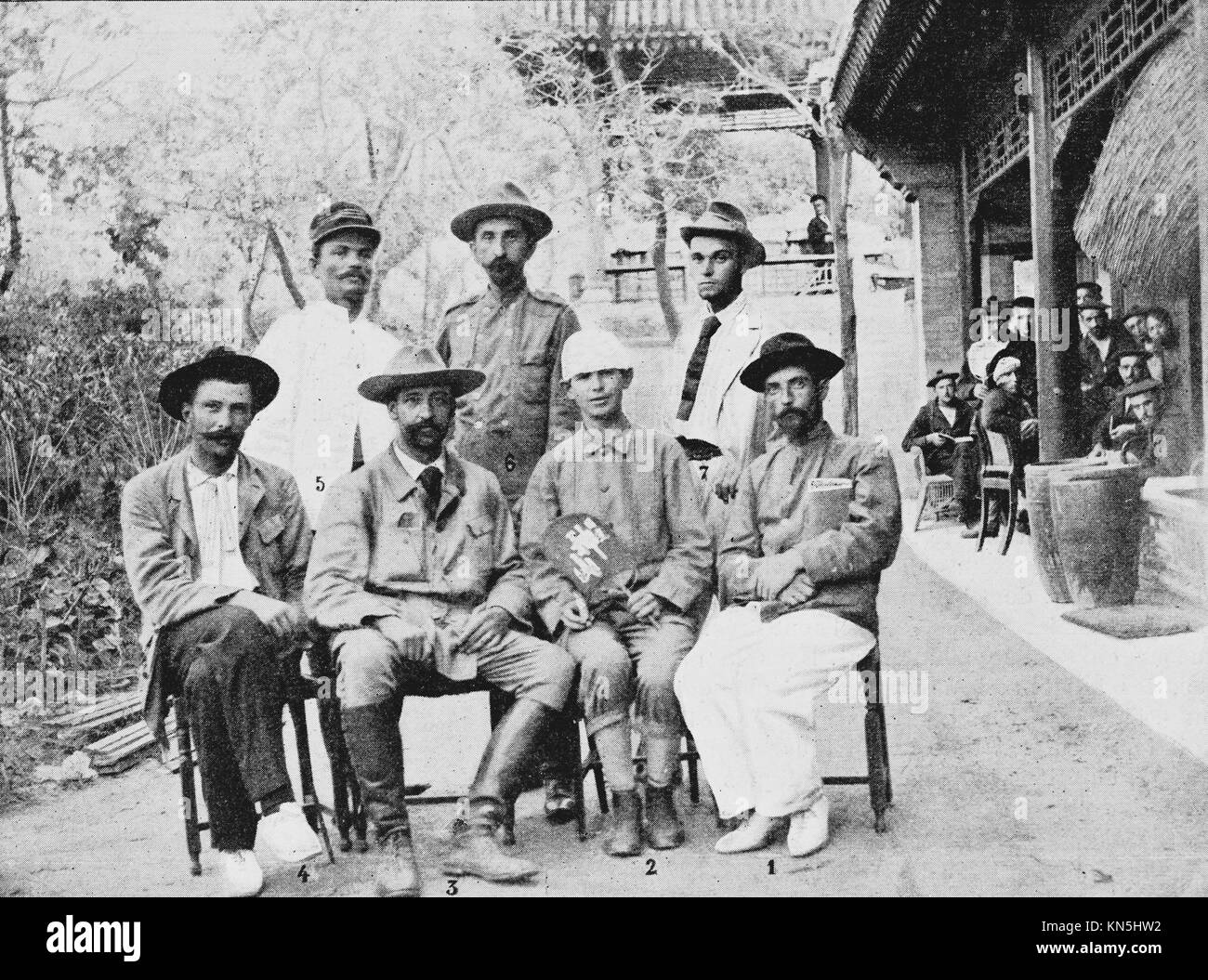 Boxer Rebellion 1900, Portrait of French and Austrian officers who have ...