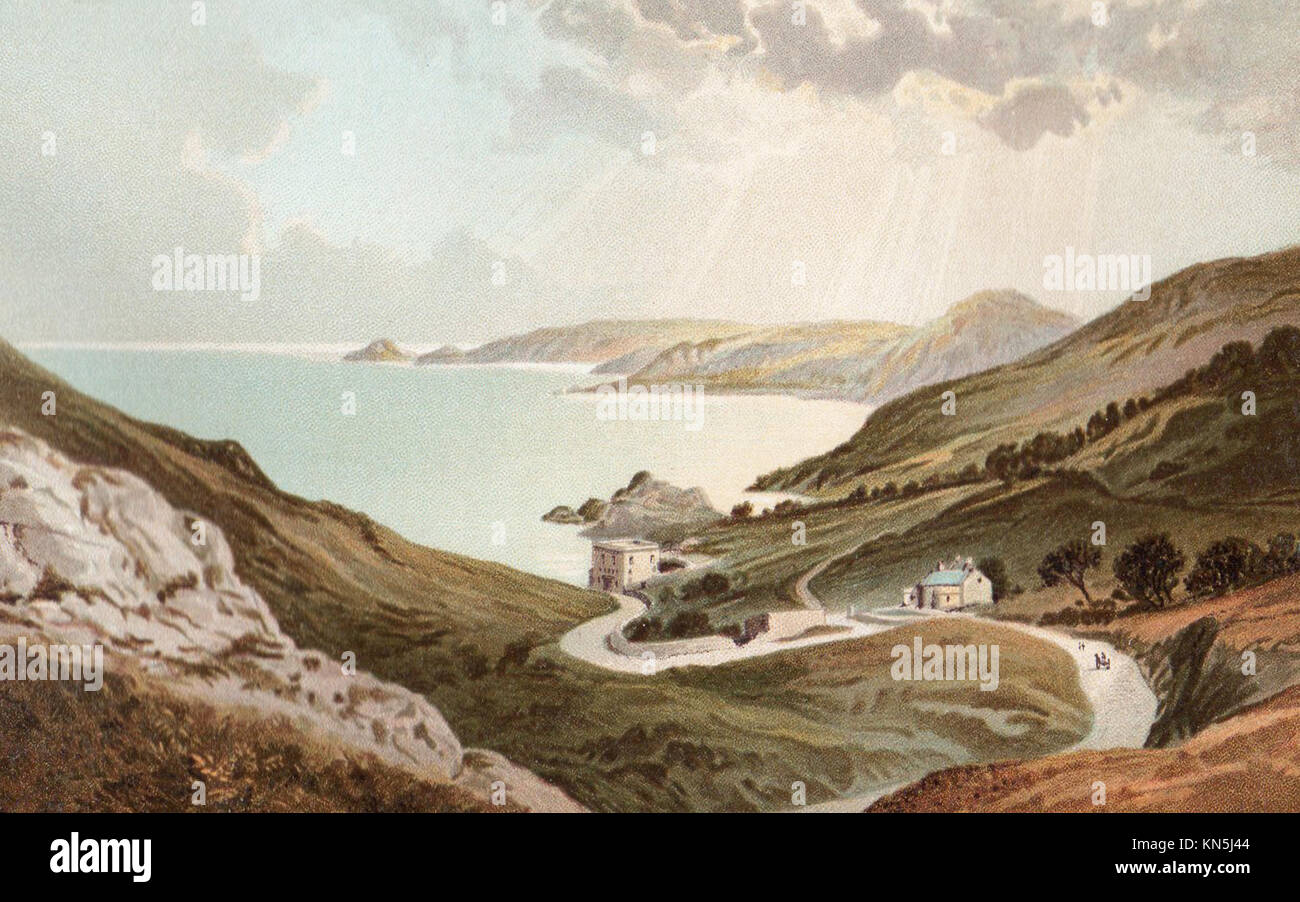 Bouley Bay, Jersey, Channel Islands, Victorian illustration Stock Photo ...