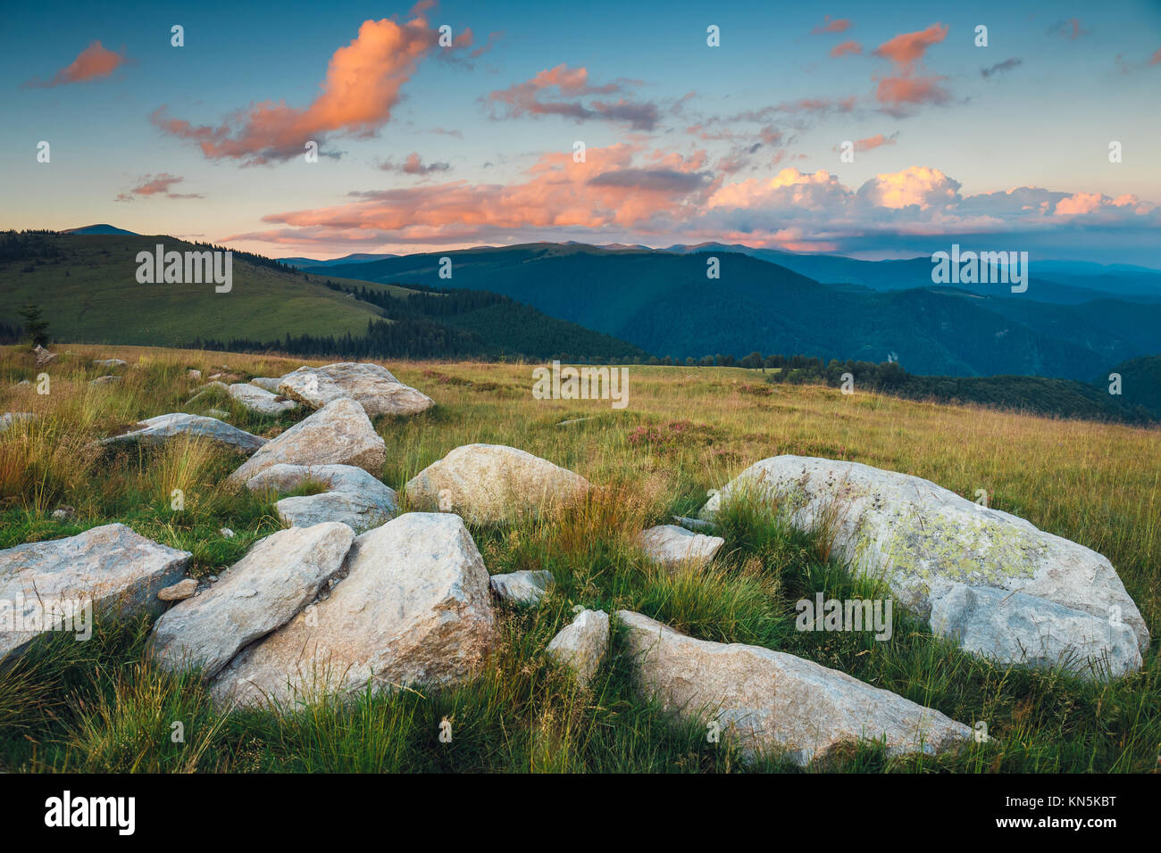 Beautiful sunset over Parang Mountains in Romania Stock Photo - Alamy