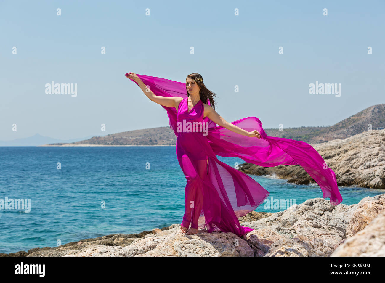 Beautiful woman water stones hi-res stock photography and images - Alamy