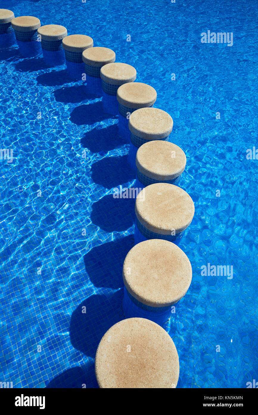 Blue tiles swimming pool water texture background Stock Photo - Alamy