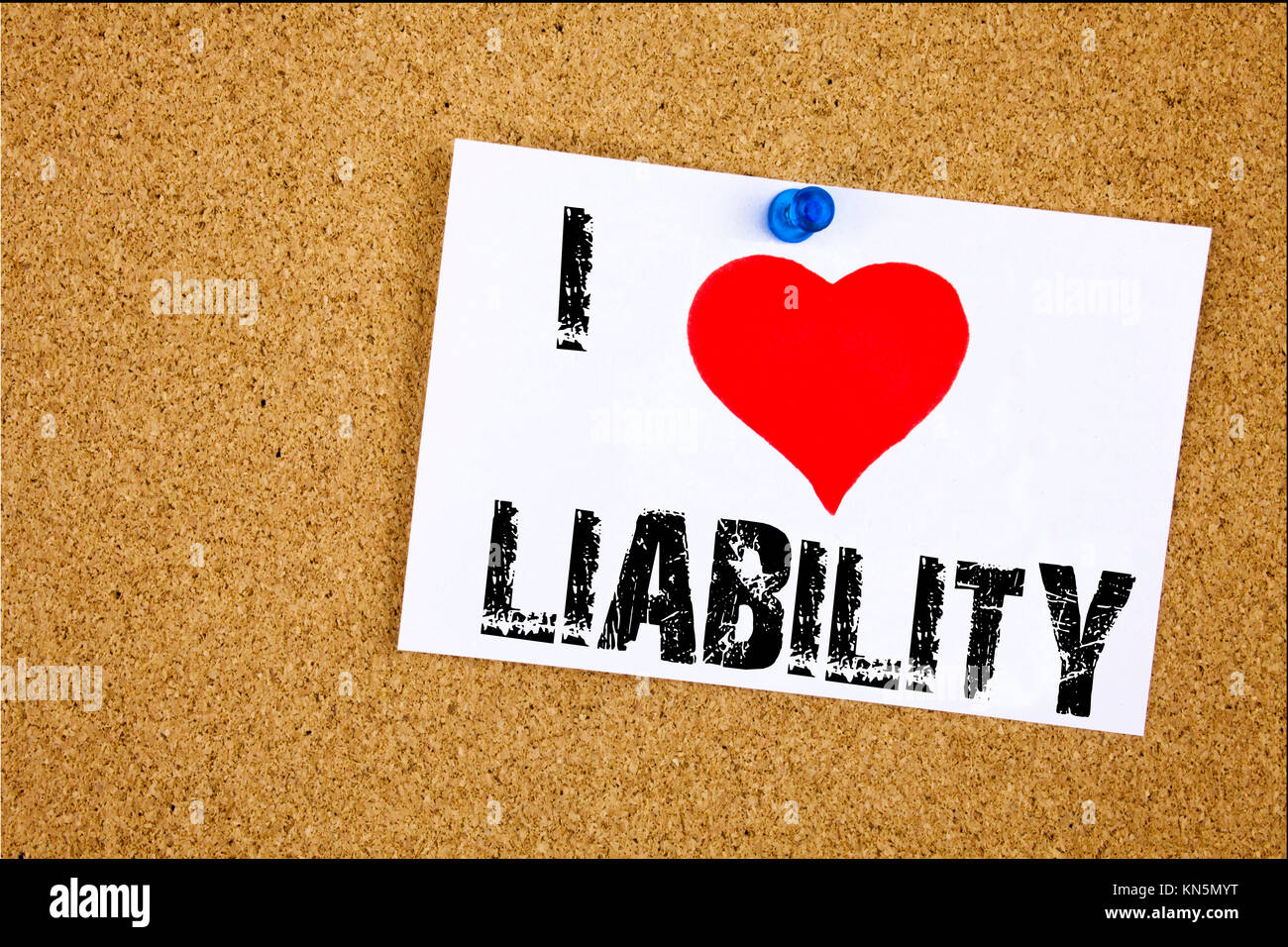 Hand writing text caption inspiration showing I Love Liability concept ...