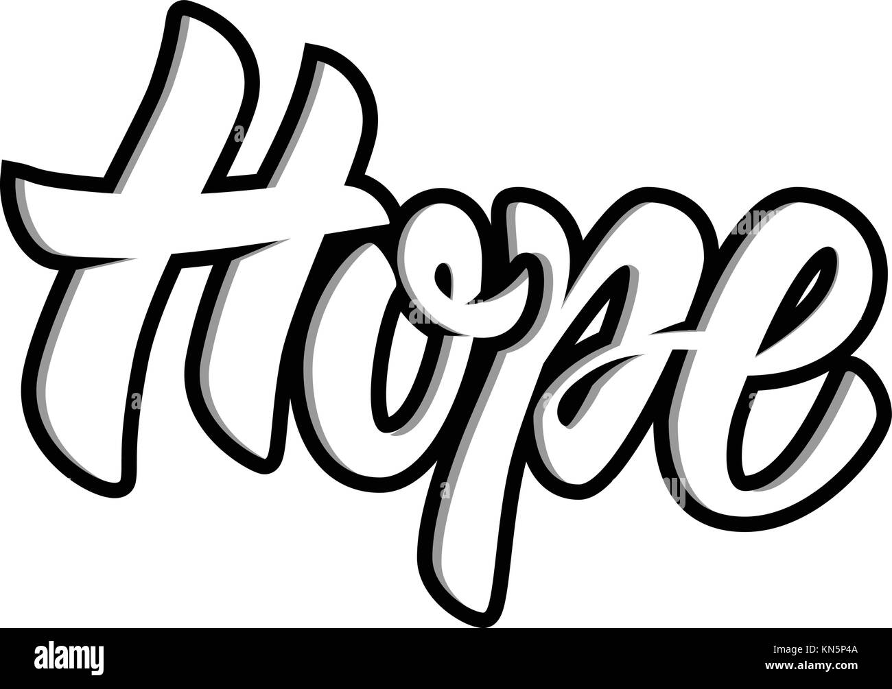 Hope. Hand drawn motivation lettering quote. Design element for poster ...
