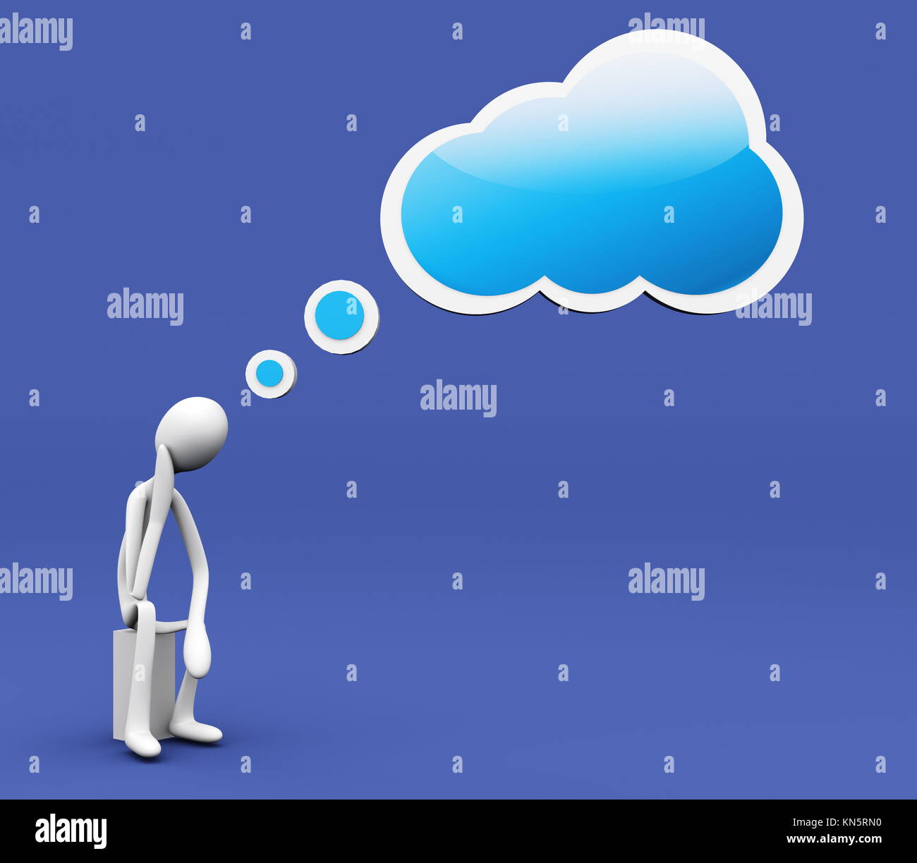 Cartoon figure thinking cloud 3d hi-res stock photography and images ...