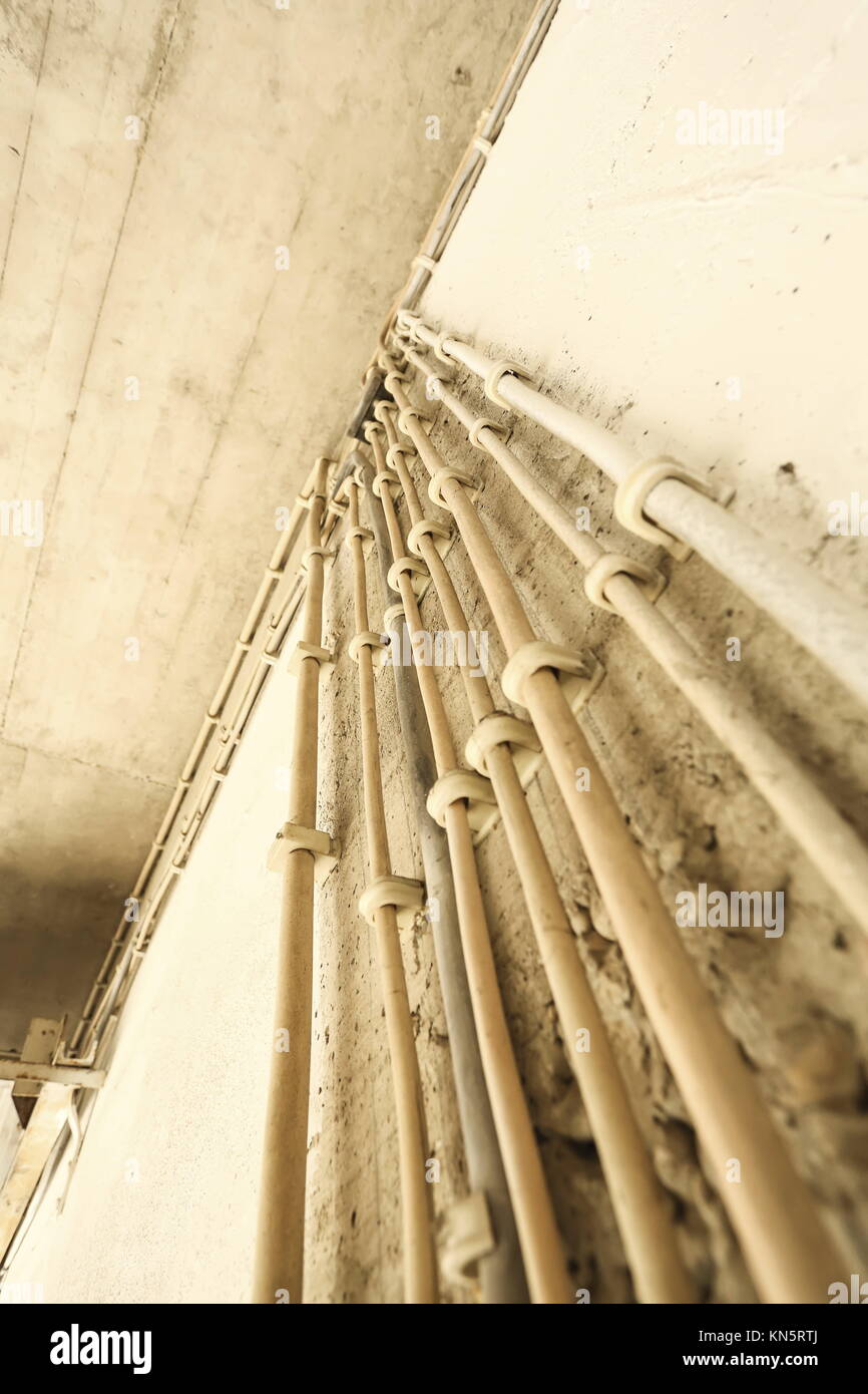 Old electricity installation cables hi-res stock photography and images ...