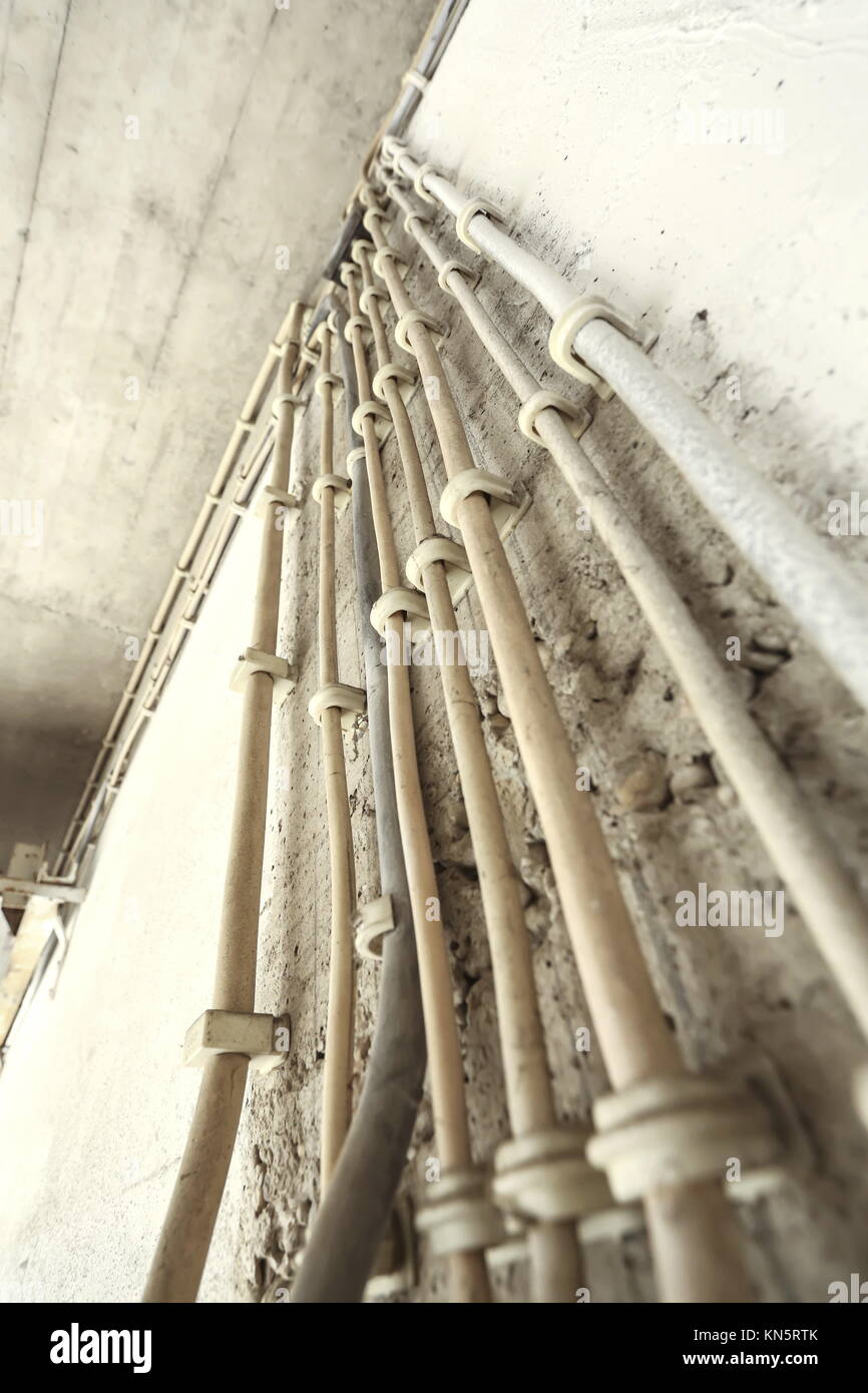 Old electricity installation cables hi-res stock photography and images ...