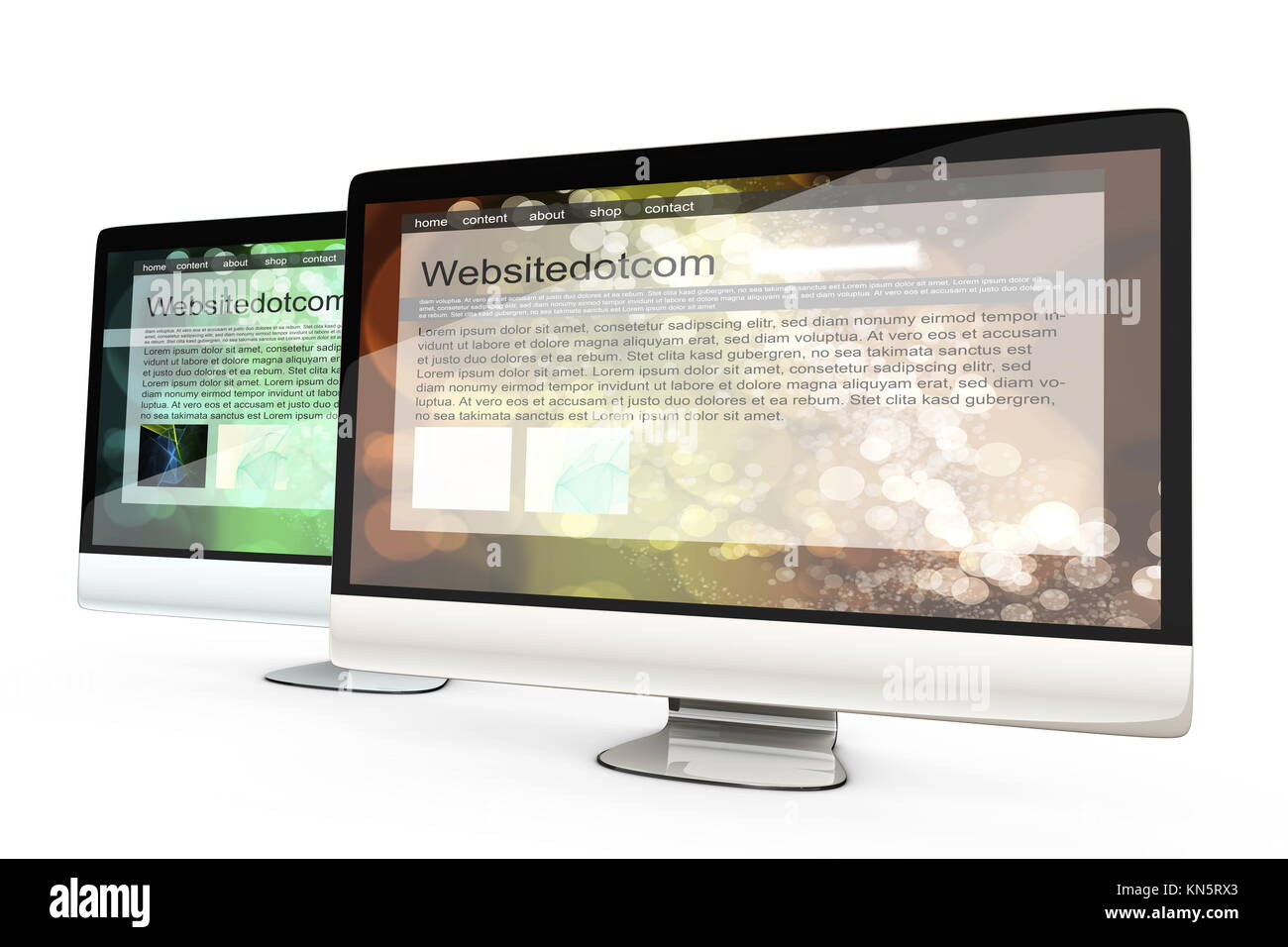 Computer with generic website Cut Out Stock Images & Pictures - Alamy