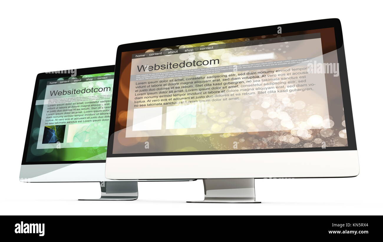 Computer with generic website Cut Out Stock Images & Pictures - Alamy