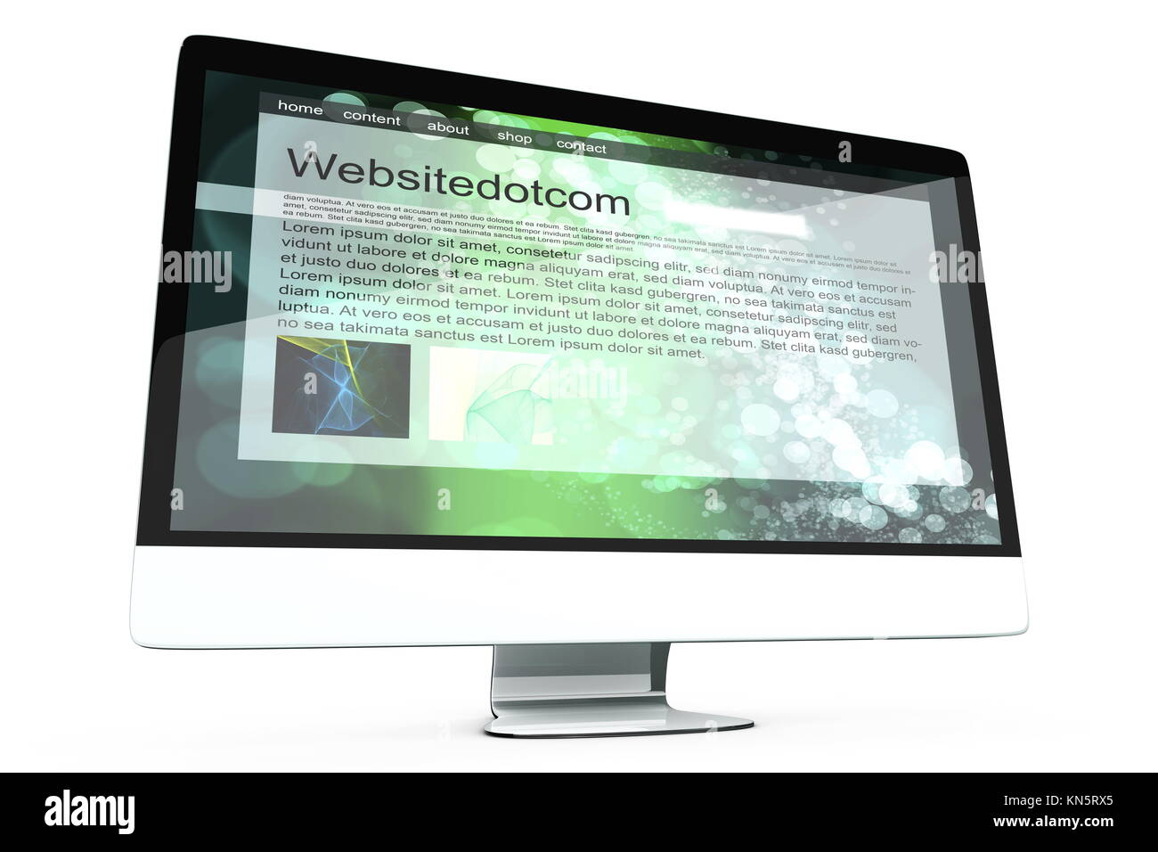 Computer with generic website Cut Out Stock Images & Pictures - Alamy