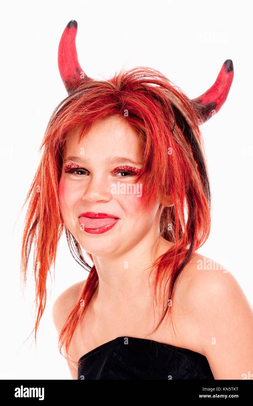 Girl devil horn hi-res stock photography and images - Alamy