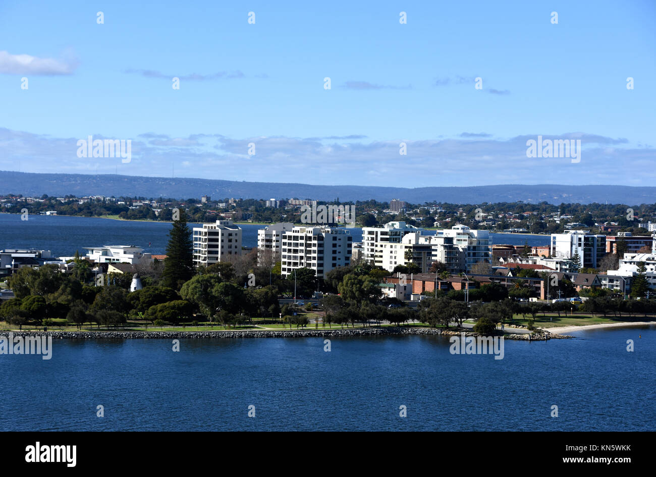 View of South Perth City from Kings Park and Botanical Gardnes Stock ...