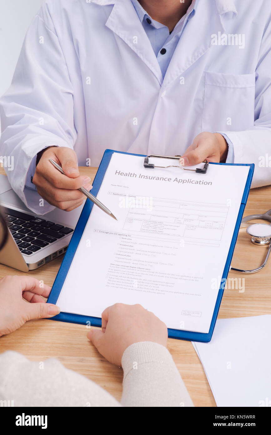 Healthy insurance Application. Medicine and health care concept Stock ...
