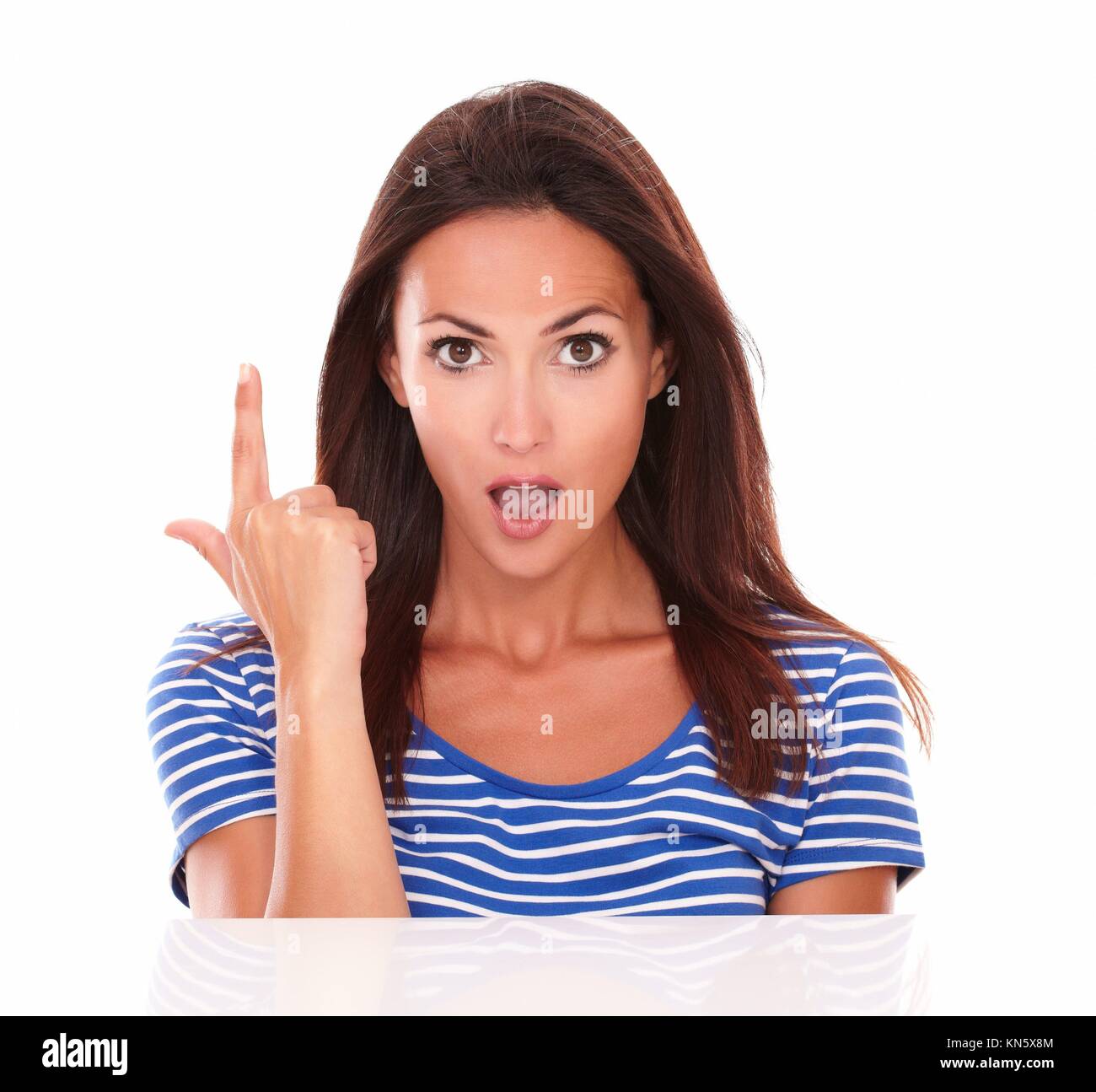 Young woman pointing a gun hi-res stock photography and images - Alamy