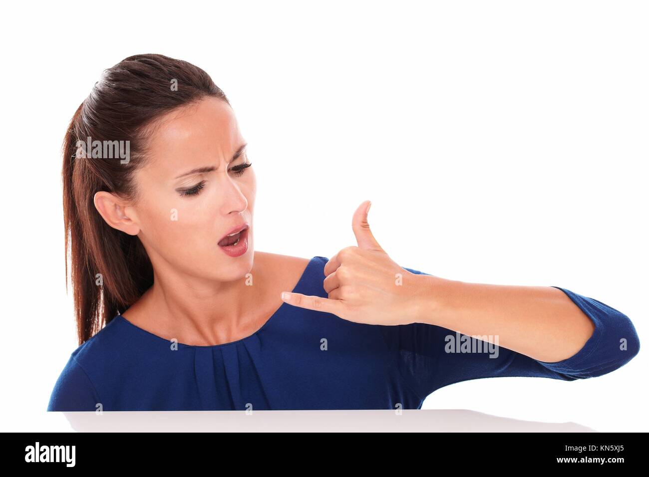Angry telephone call woman hi-res stock photography and images - Alamy