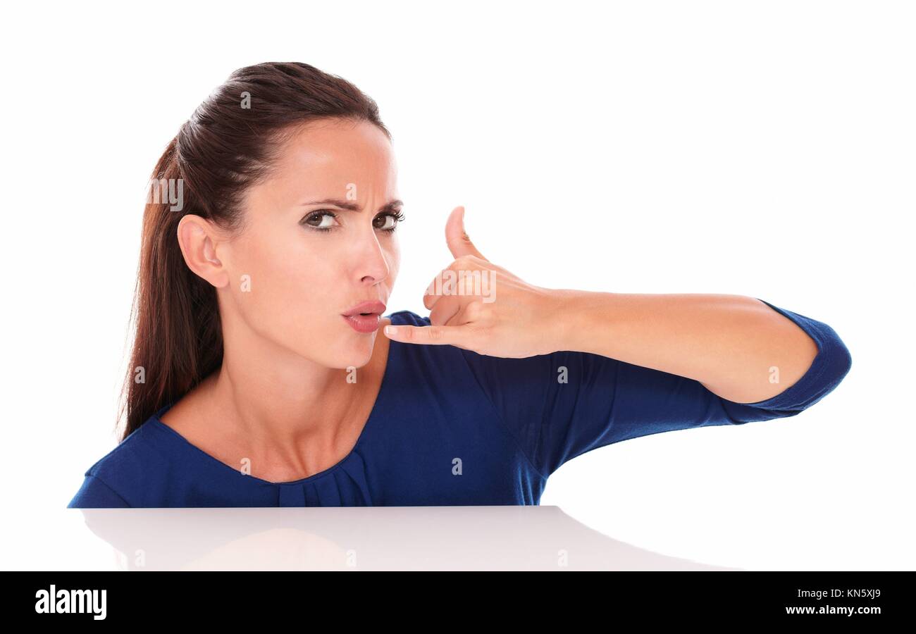Angry telephone call woman hi-res stock photography and images - Alamy