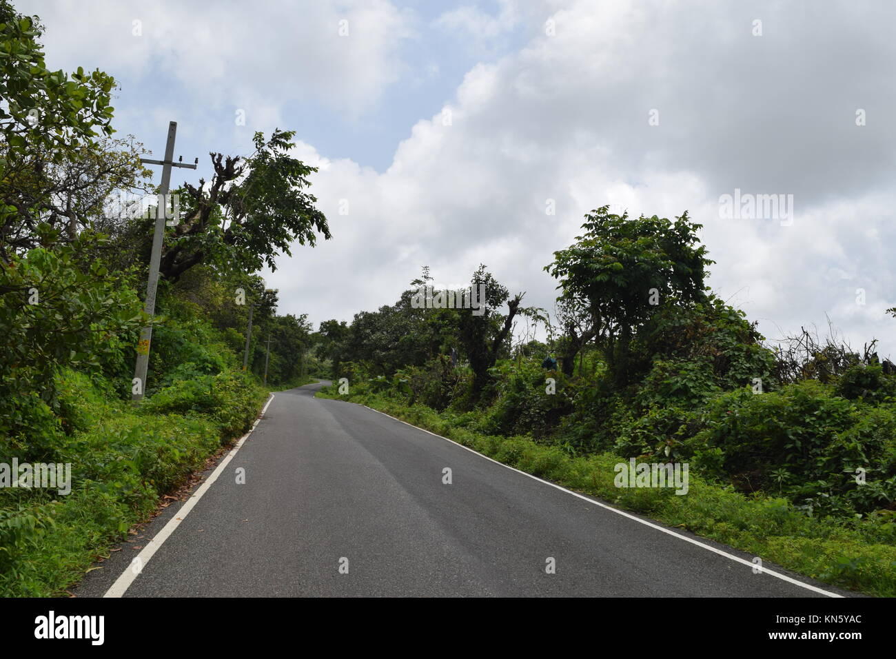 Asphalt roads with greenery in side. Amazing, beautiful road view ...