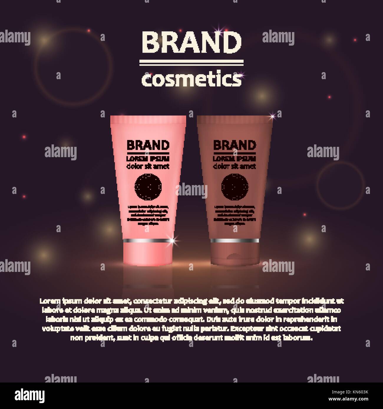 3D realistic cosmetic bottle ads template. Cosmetic brand advertising ...