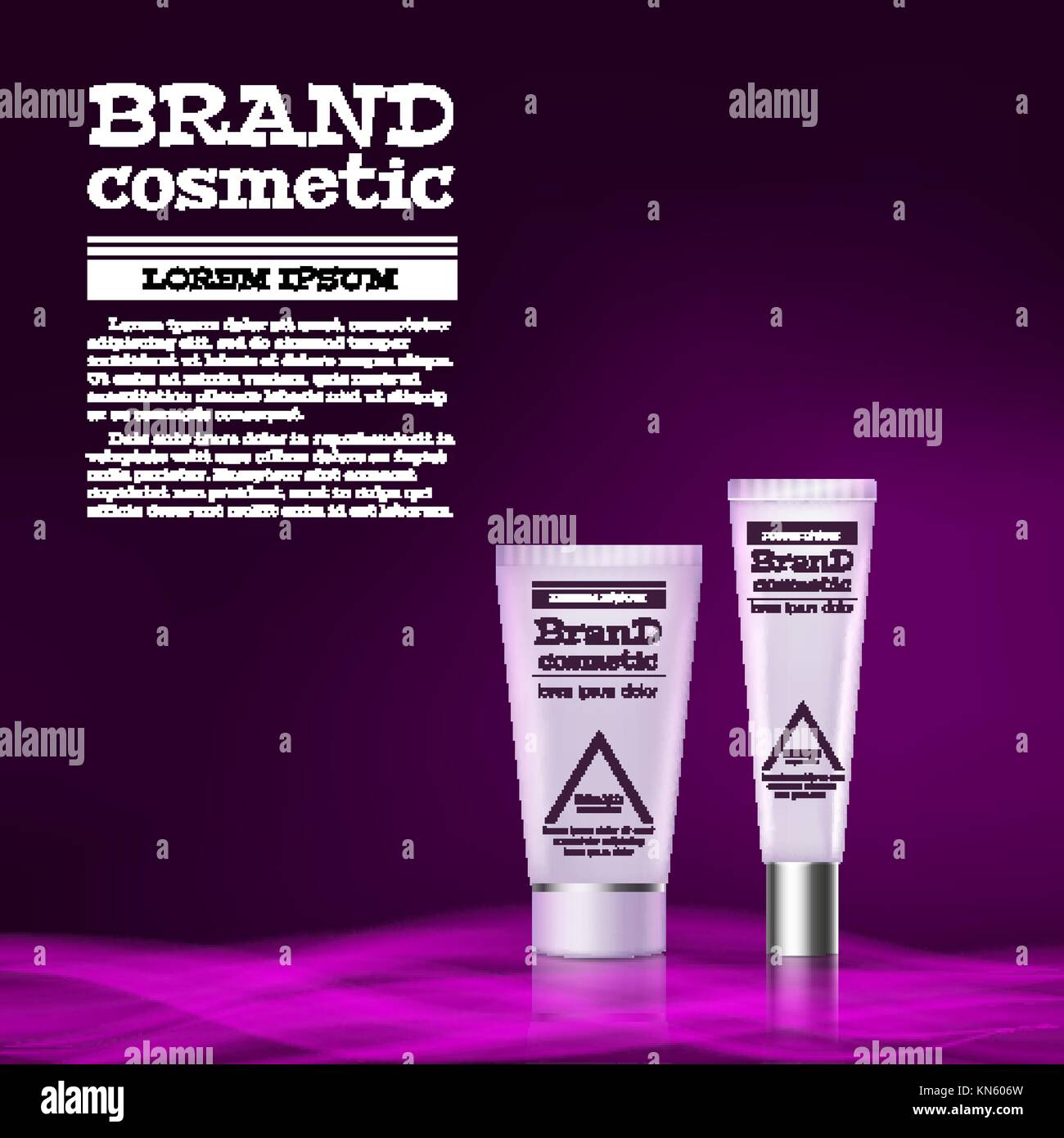 3D realistic cosmetic bottle ads template. Cosmetic brand advertising ...