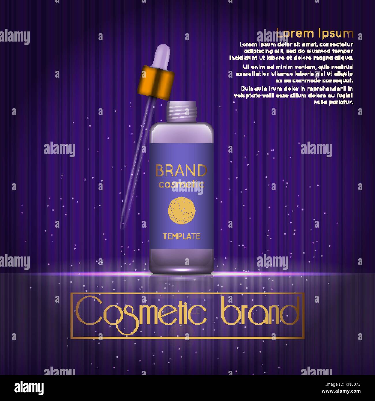 3D realistic cosmetic bottle ads template. Cosmetic brand advertising ...