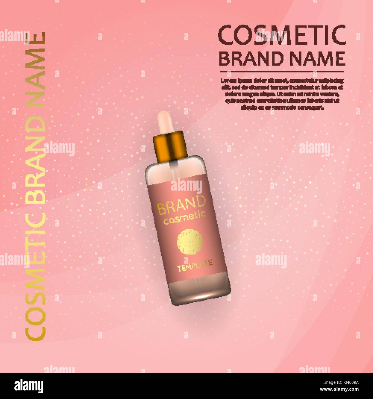 Vector 3D cosmetic illustration on a soft light waves background ...