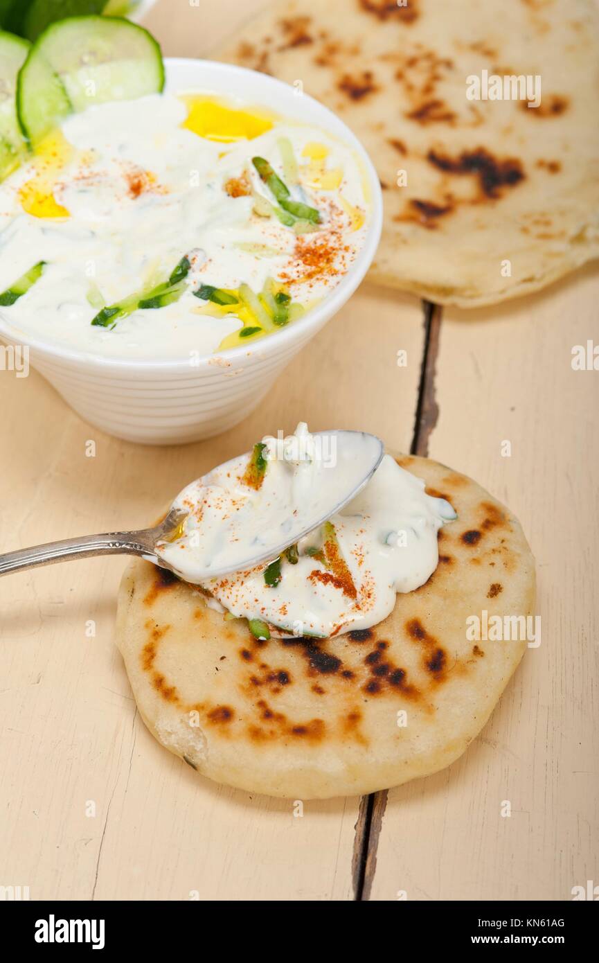 Arab middle east salatit laban wa khâ.yar Khyar Bi Laban goat yogurt ...