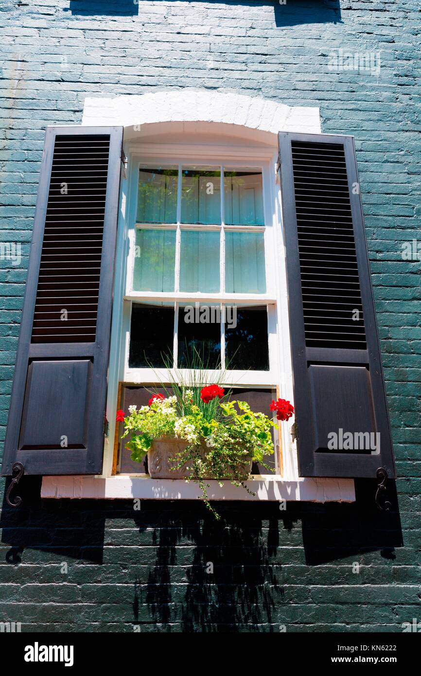 Georgetown townhouses facades window detail Washington DC in USA Stock ...