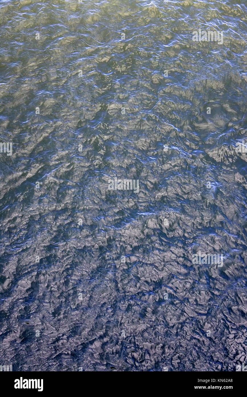 very bright river flows forward. Siberian river water is deep and pure ...